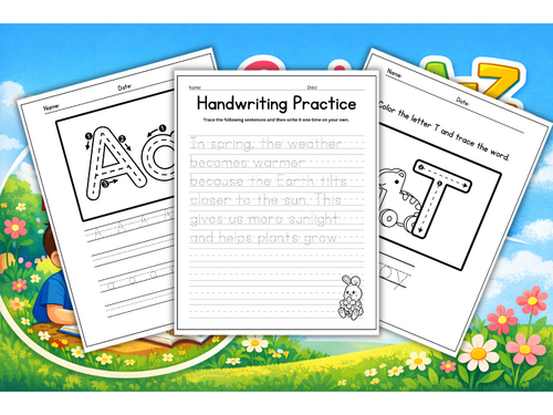 Spring A–Z Handwriting Practice Workbook – Alphabet Tracing & Seasonal ...
