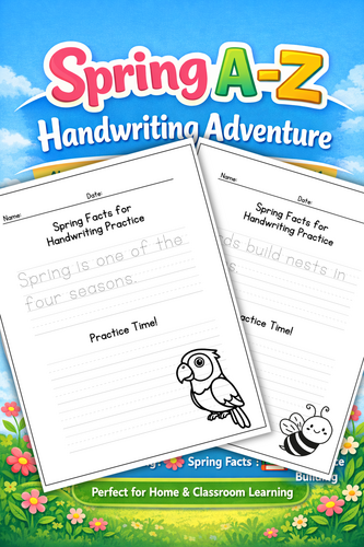 Spring A–Z Handwriting Practice Workbook – Alphabet Tracing & Seasonal ...