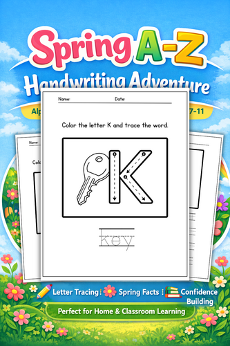 Spring A–Z Handwriting Practice Workbook – Alphabet Tracing & Seasonal ...