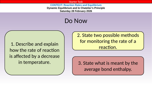 OCR A Level Chemistry Chapter 10 - Reaction Rates and Equilibrium ...