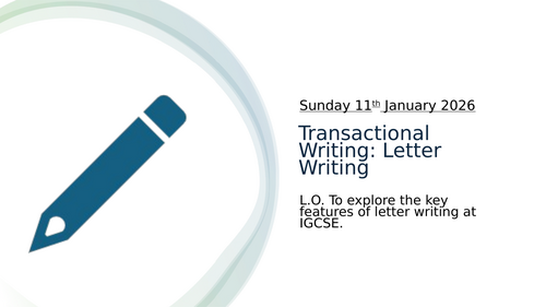 Edexcel IGCSE English Lang Transactional Writing | Teaching Resources