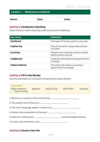 Hola, Mexico! KS2 History & Geography Bundle | Ancient Maya | 7 Lessons ...