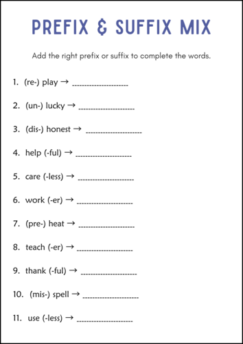 Prefixes, Suffixes, and Root Words Worksheets for Elementary ELA ...