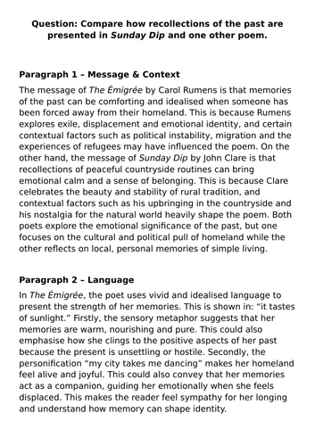 Edexcel Belonging Poetry Cluster Grid and Revision Notes | Teaching ...