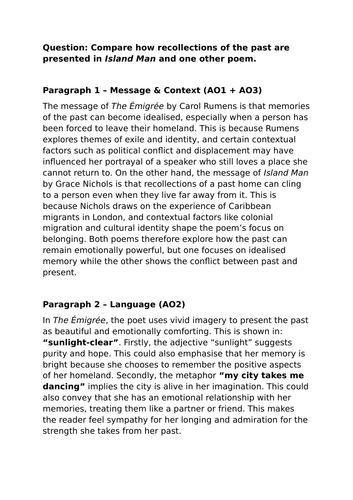 Edexcel Belonging Poetry Cluster Grid and Revision Notes | Teaching ...