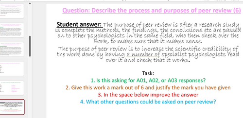 What is the purpose and process of the peer review method? A-Level ...