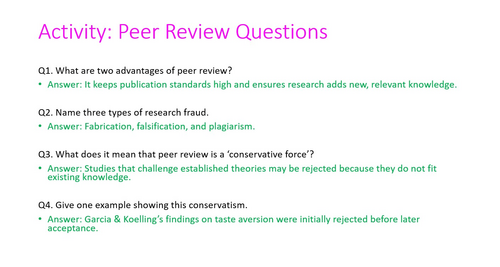 What is the purpose and process of the peer review method? A-Level ...