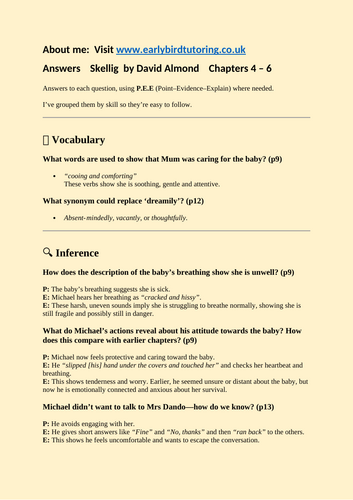 SKELLIG Literacy Shed Vipers - Full Unit - Comprehension Questions with ...