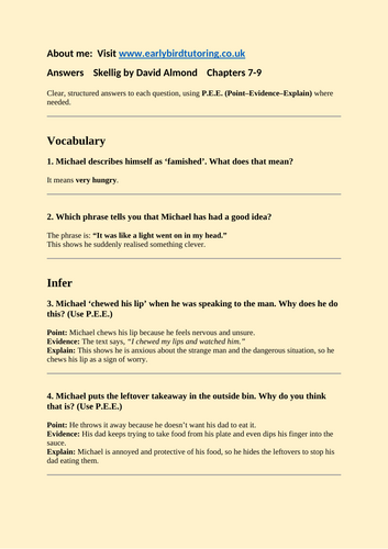SKELLIG Literacy Shed Vipers - Full Unit - Comprehension Questions with ...