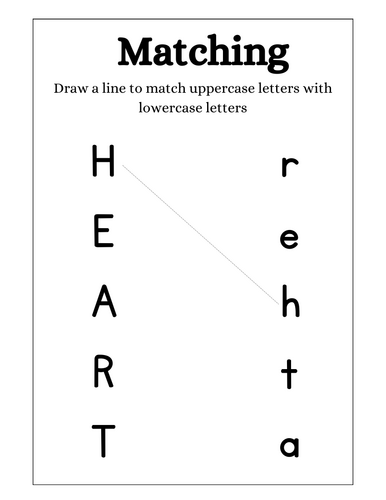 Alphabet Matching Worksheets A–Z | Uppercase & Lowercase Letter ...