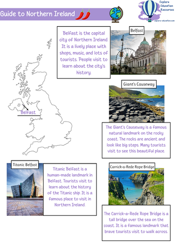KS1 Northern Ireland Geography Lesson Identifying Capital City and Key ...