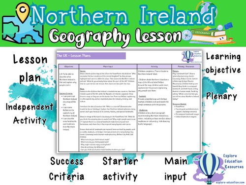 KS1 Northern Ireland Geography Lesson Identifying Capital City and Key ...