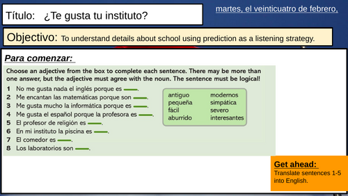 ¿Cómo es tu insti?| School life| Spanish| Mi vida| Module 3| Year 7 ...