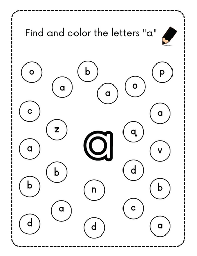 Find and Color the Letters A–Z | Alphabet Recognition Worksheets ...