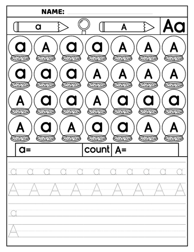 Alphabet Handwriting Worksheets A–Z | Letter Identification, Counting ...