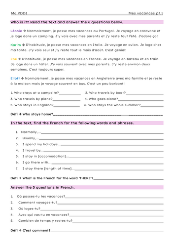 GCSE FRENCH - Studio Higher - Module 5 - Point de depart 1 pt.1 - Le ...
