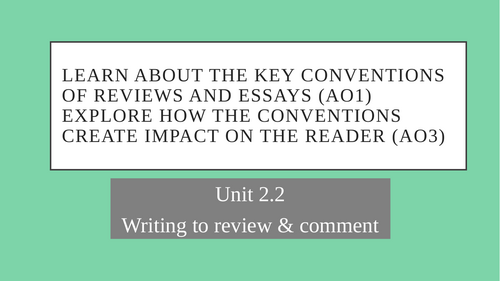 9093 AS Level English Language: Writing to Review & Comment | Teaching ...