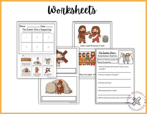 Easter Story Sequencing Retelling Comprehension Worksheets | Teaching ...