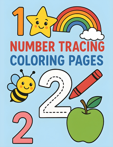Number Tracing & Coloring Pages Bundle - 29 Fun Educational Worksheets ...