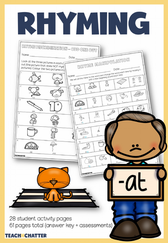 Rhyming Activities and Assessment Pack Phonological Awareness ...