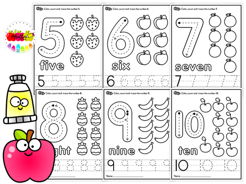 Preschool Numbers 1-10 Writing Practice | Kindergarten Morning Work ...