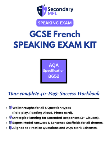 AQA GCSE French Speaking Booklet | Teaching Resources