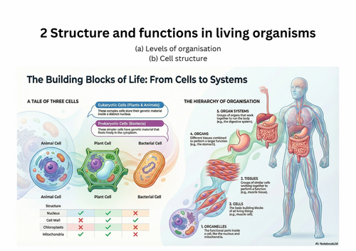 Levels of organization. Cell structure – IGCSE Biology Infographics ...