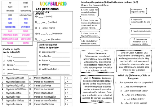 SPANISH COVER: MEDIOAMBIENTE PROBLEMAS Y SOLUCIONES | Teaching Resources