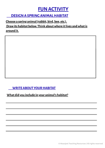 Spring Animals Worksheets KS2 | Reading Comprehension, Writing ...