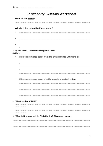 Symbols in Christianity KS3 Lesson & Worksheet | Teaching Resources