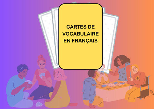 French Vocabulary Visual Flash Cards (No prep - pictures/words ...