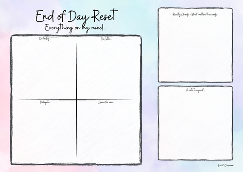 Teacher End-of-Day Reset Sheet | Reduce Overwhelm & Stay Organised ...
