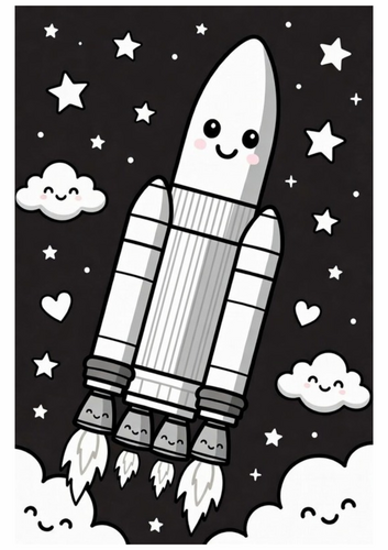 NASA Artemis II SLS Rocket Coloring Pages for Kids | Moon Mission Space ...