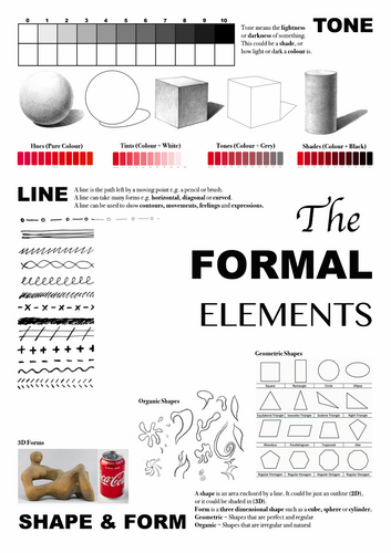 The formal elements of Art skills and knowledge organiser | Teaching ...