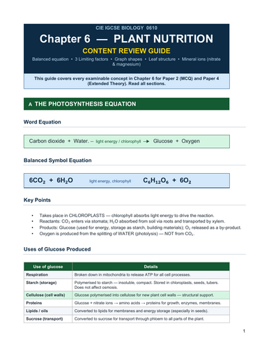 Chapter 6: Plant Nutrition — Exam-focused Complete Revision Guide ...