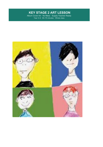 KS2 Album Cover Art Lesson | No Mess Art | Teaching Resources