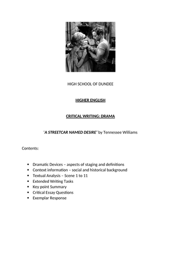 A Streetcar Named Desire - Booklet | Teaching Resources
