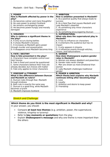 Macbeth Quizzes (Bundle - starters multiple choice and challenge ...