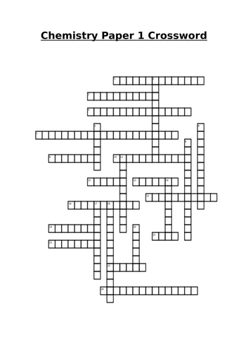 Chemistry Paper 2 Revision Crossword (with Answers) | Teaching Resources