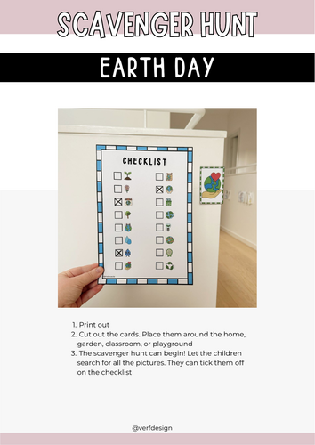 Earth Day Scavenger Hunt - Printable Game for Kids | Teaching Resources