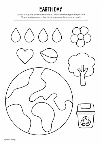 Cut and Stick - Earth Day Craft for Kids | Teaching Resources