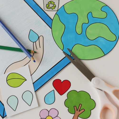 Cut and Stick - Earth Day Craft for Kids | Teaching Resources