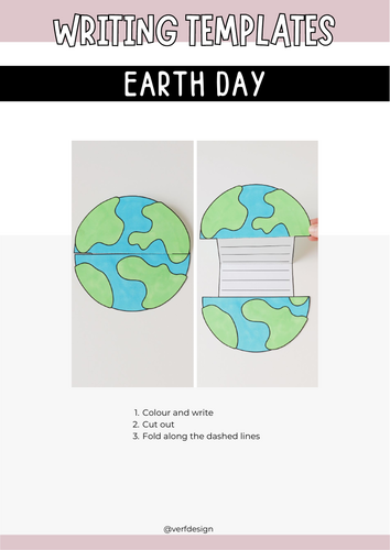 Earth Day Writing Templates - Foldable Craft for Kids | Teaching Resources
