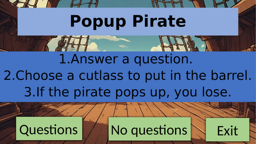 Pop-up Pirate Powerpoint Game | Teaching Resources