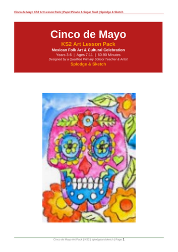 KS2 Cinco de Mayo Art Lesson | Papel Picado Sugar Skull | Teaching ...