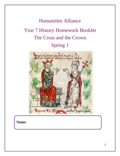 KS3 History Homework Task Booklet Year 7 | Teaching Resources