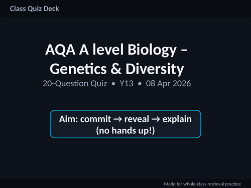 AQA A‑Level Biology Retrieval Practice Quiz Bundle (Biological ...