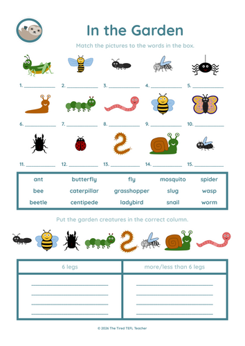 ESL In the Garden Vocabulary Worksheet | Teaching Resources