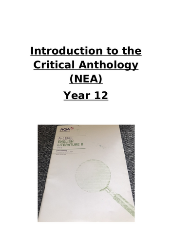 AQA A-Level English Literature B NEA: Complete Coursework Scheme of ...