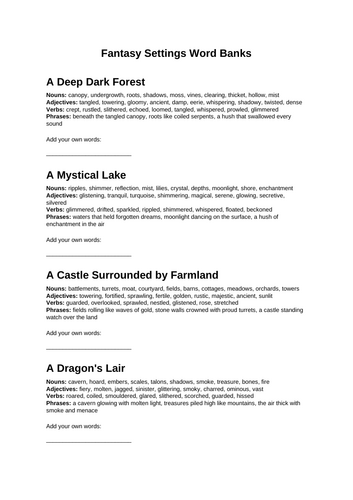Fantasy Narrative 5 weeks | Teaching Resources